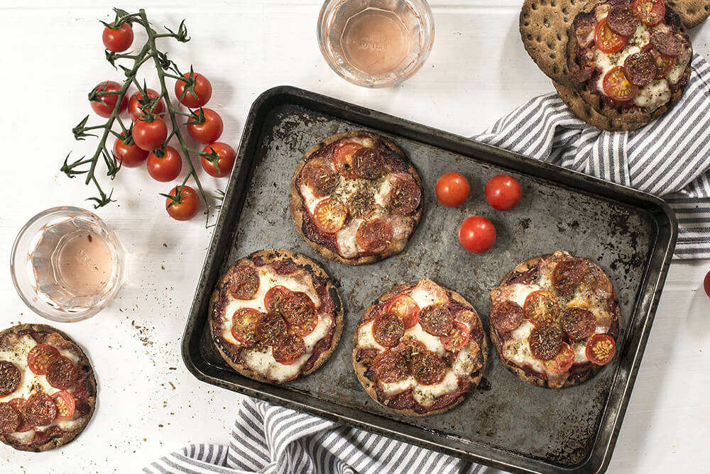 Crisp Bread Mini Pizzas | Light Bite recipes | ao.com